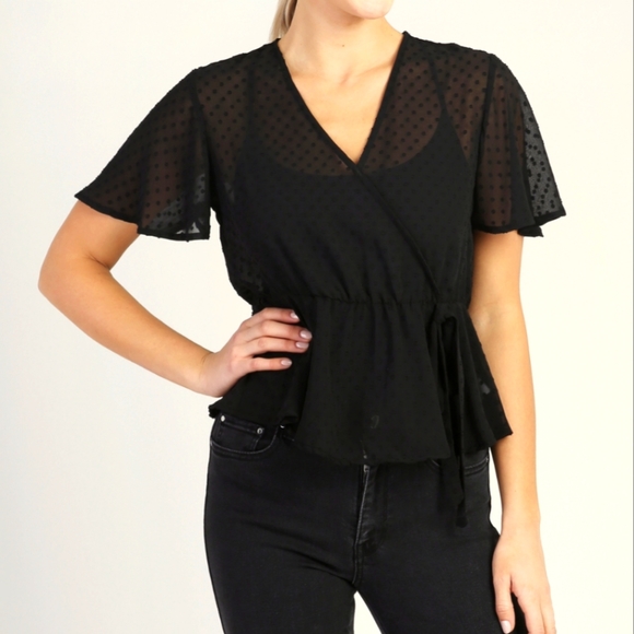 Kismet | Tops | Kismet Black Polka Dot Blouse | Poshmark